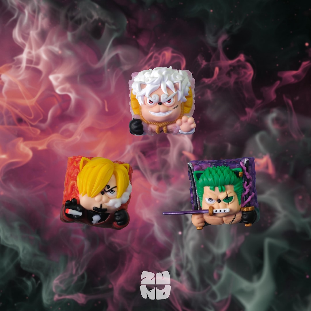 Zuno Cat Luffy, Zoro & Sanji - Artisan Keycaps - Etsy