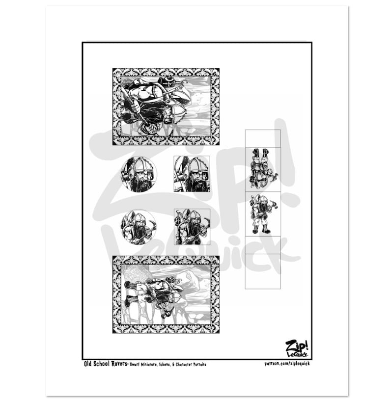 Old School Rovers Classic Fantasy Tabletop Roleplaying Paper Miniatures ...