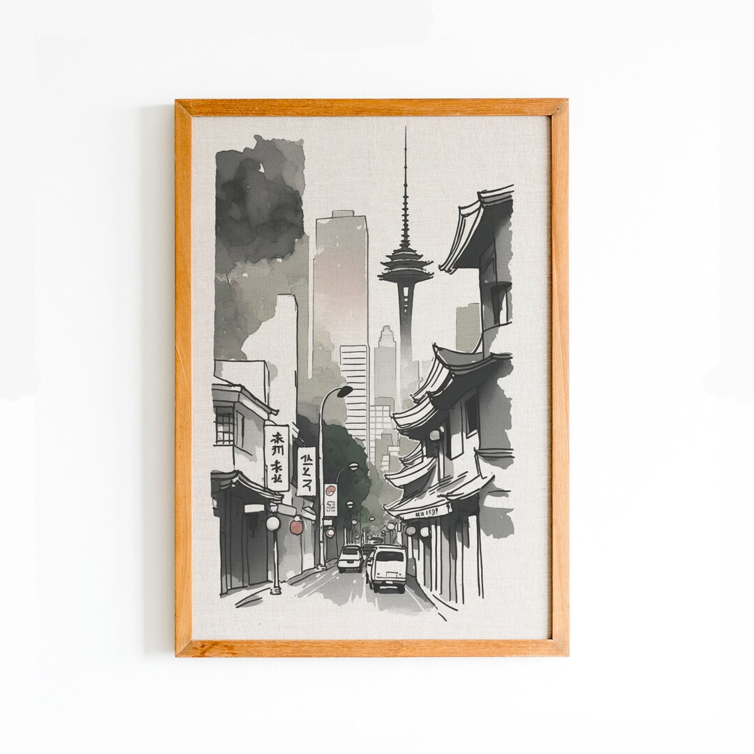 Tokyo Art Print, Instant Download, Tokyo Drawing, Tokyo Poster, Japan ...