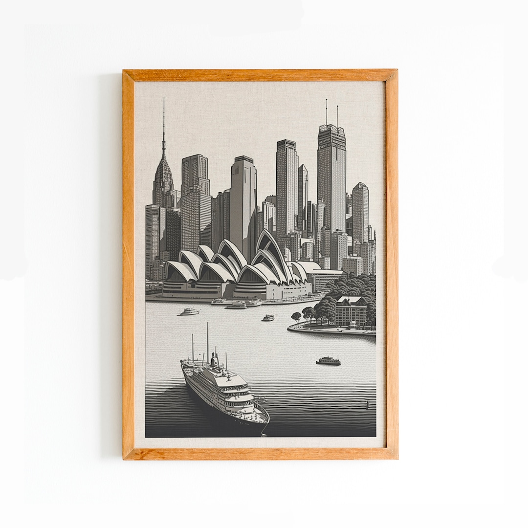 Sydney Art Print, Instant Download, Sydney Drawing, Sydney Opera House ...