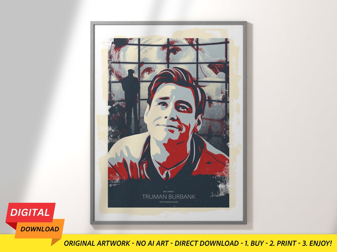 Truman Burbank - the Truman Show - Iconic Movie Characters Poster - Etsy