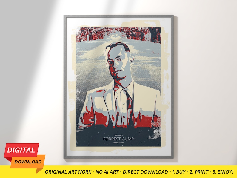 Forrest Gump - Tom Hanks - Iconic Movie Characters Poster - Etsy