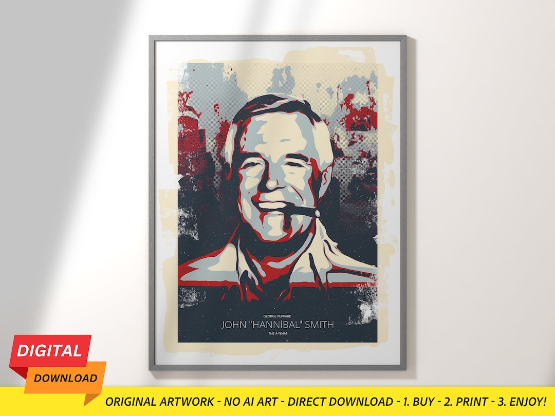 Hannibal Smith - the A-team - Iconic Movie Characters Poster - Etsy