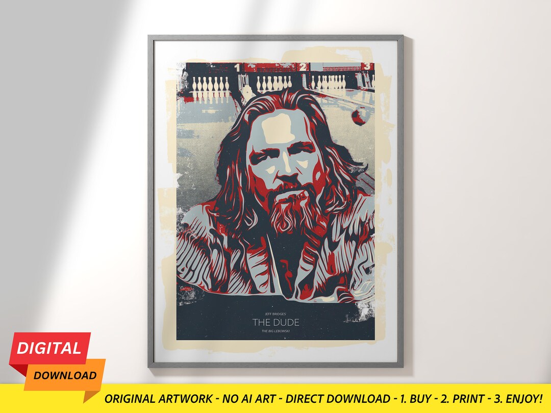 The Dude - the Big Lebowski - Iconic Movie Characters Poster - Etsy