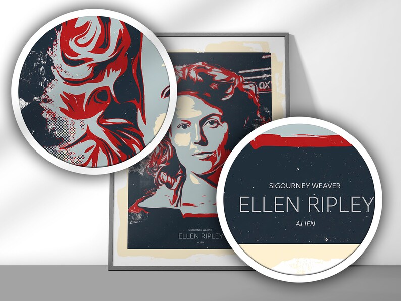 Ellen Ripley Alien Iconic Movie Characters Poster - Etsy