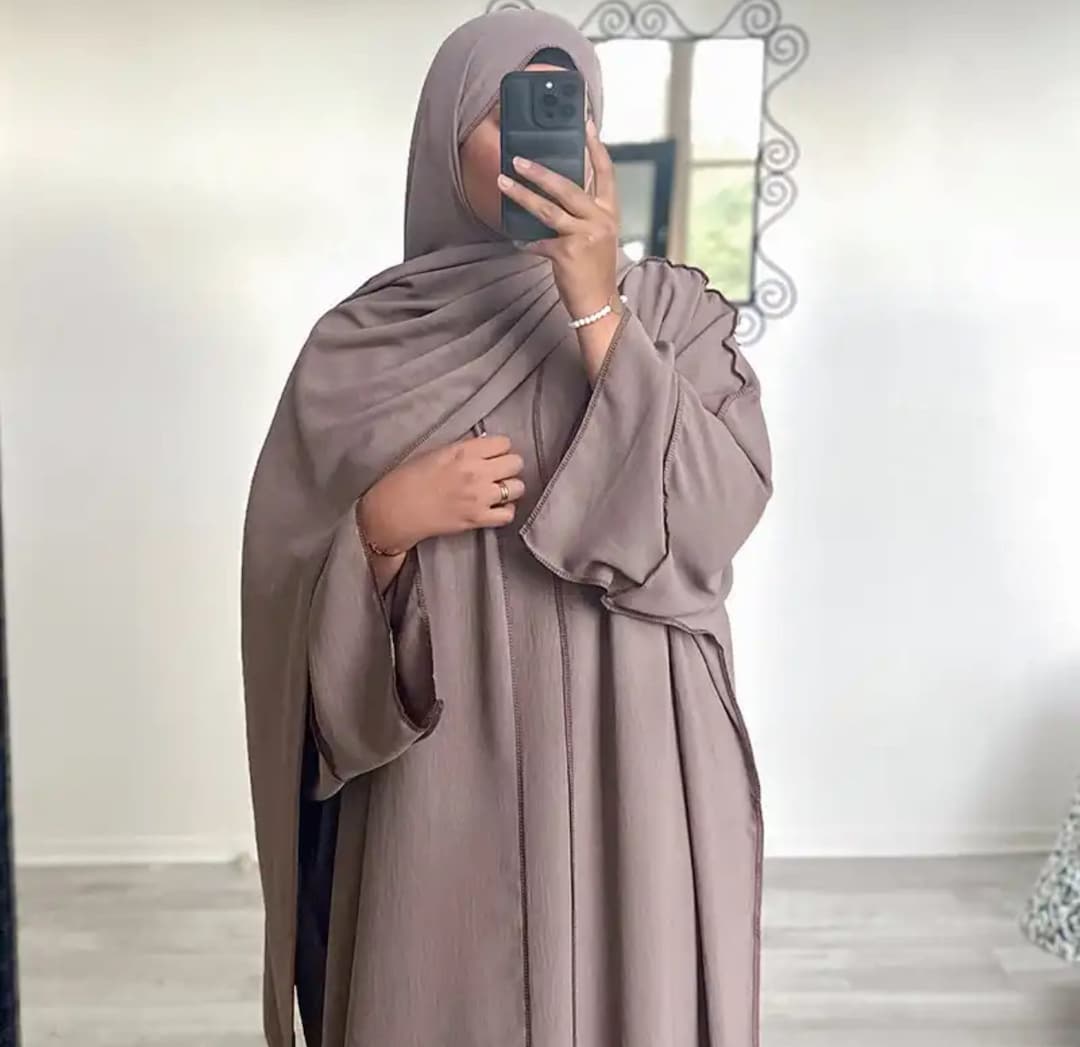 Saffiah Three Pcs Abaya Set Jazz Crepe Adults Polyester - Etsy