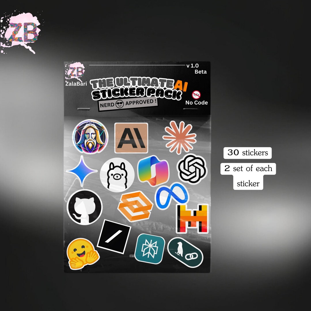 The Ultimate AI Sticker Pack 30 Individual Stickers Laptop Stickers ...