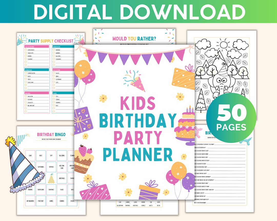 Ultimate Birthday Party Planner for Kids, Kids Birthday Planner ...