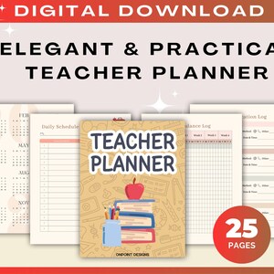 2024-2025 Teacher Planner Printable: Academic School Binder (digital ...