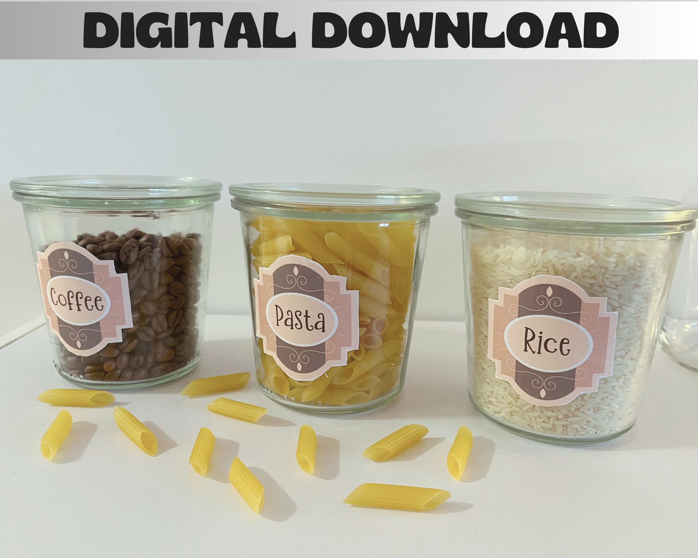 Retro Kitchen Labels Printable Spice Jar Labels for Containers Custom ...