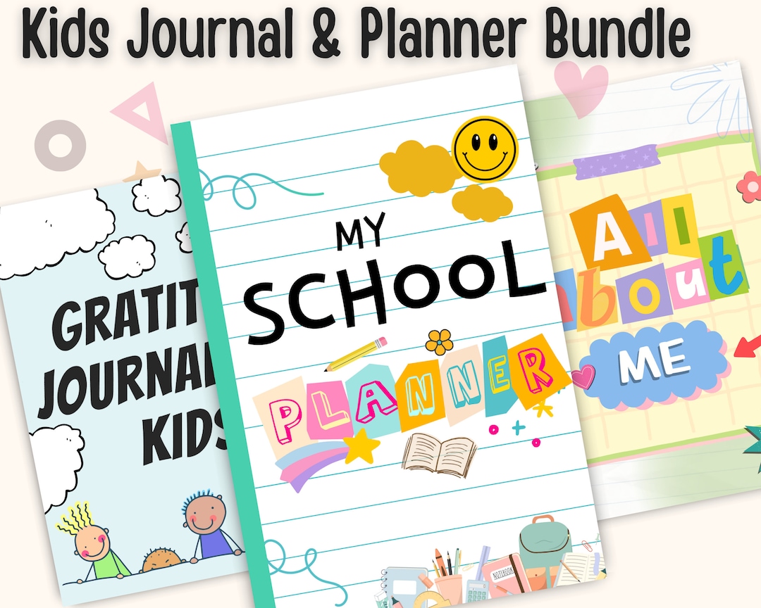 Kids Back to School Planner Bundle: Gratitude Journal, Daily Checklist ...