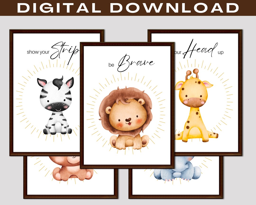 10 Baby Animals Nursery Wall Art Printables Nursery Room Wall Art Baby ...