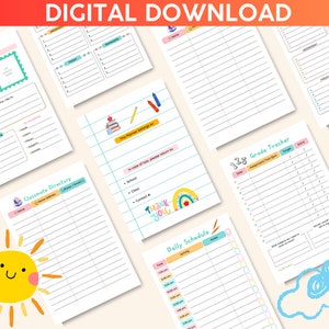 Kids School Planner: Printable Academic Planner, Study Tracker (digital ...
