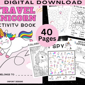Unicorn Activity Book for Kids Travel Activities Road Trip Activities ...
