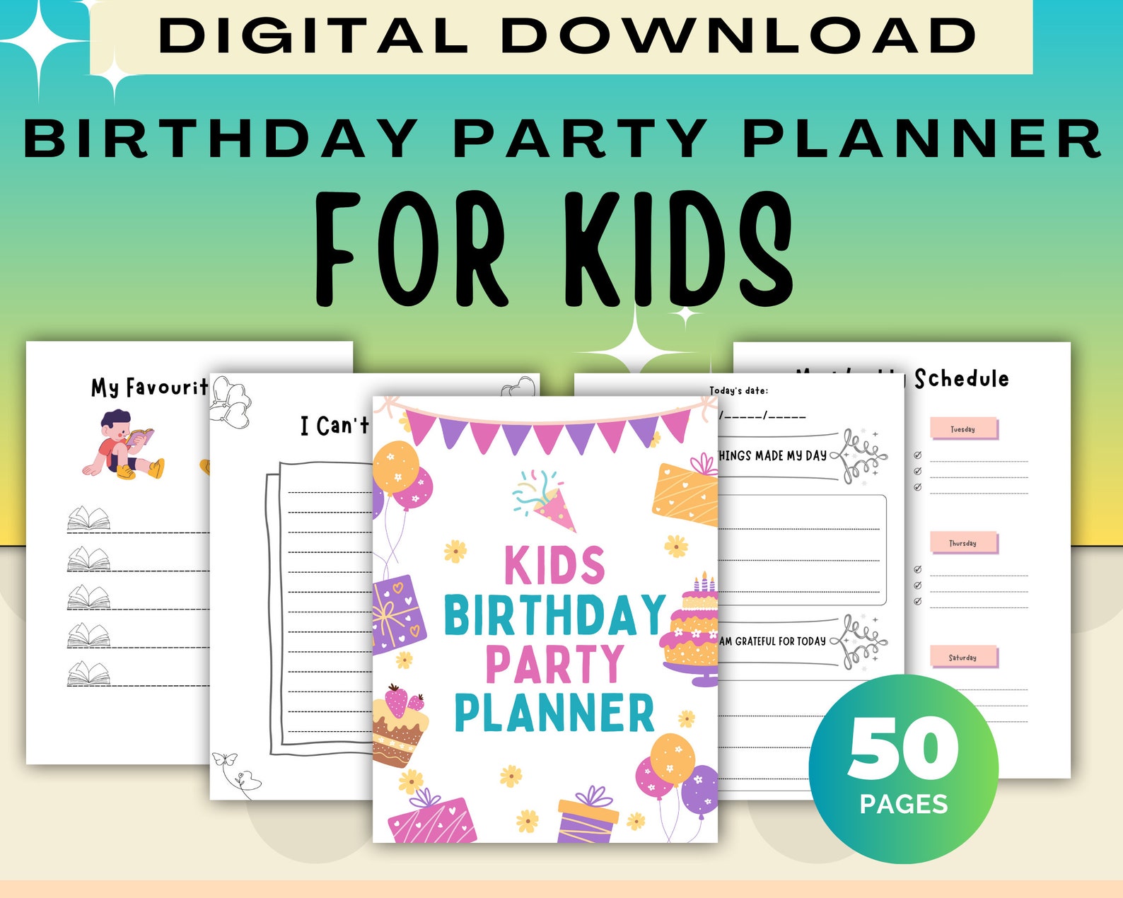 Kids Birthday Party Planner Printable: Checklist & Activities (digital ...