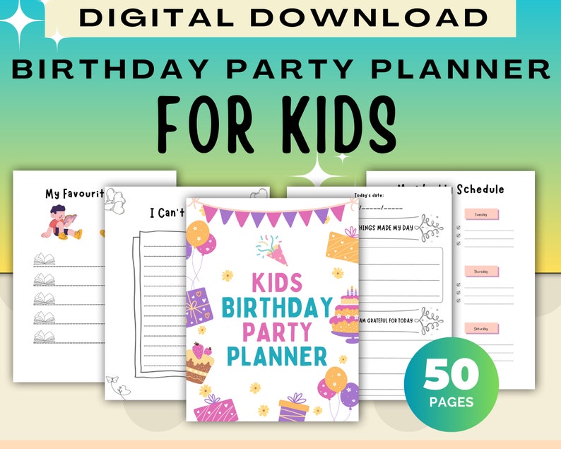 Kids Birthday Party Planner Printable Birthday Checklist Party Event to ...