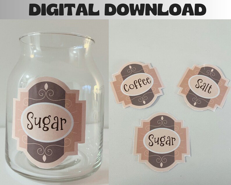 Retro Kitchen Labels Printable Spice Jar Labels for Containers Custom ...