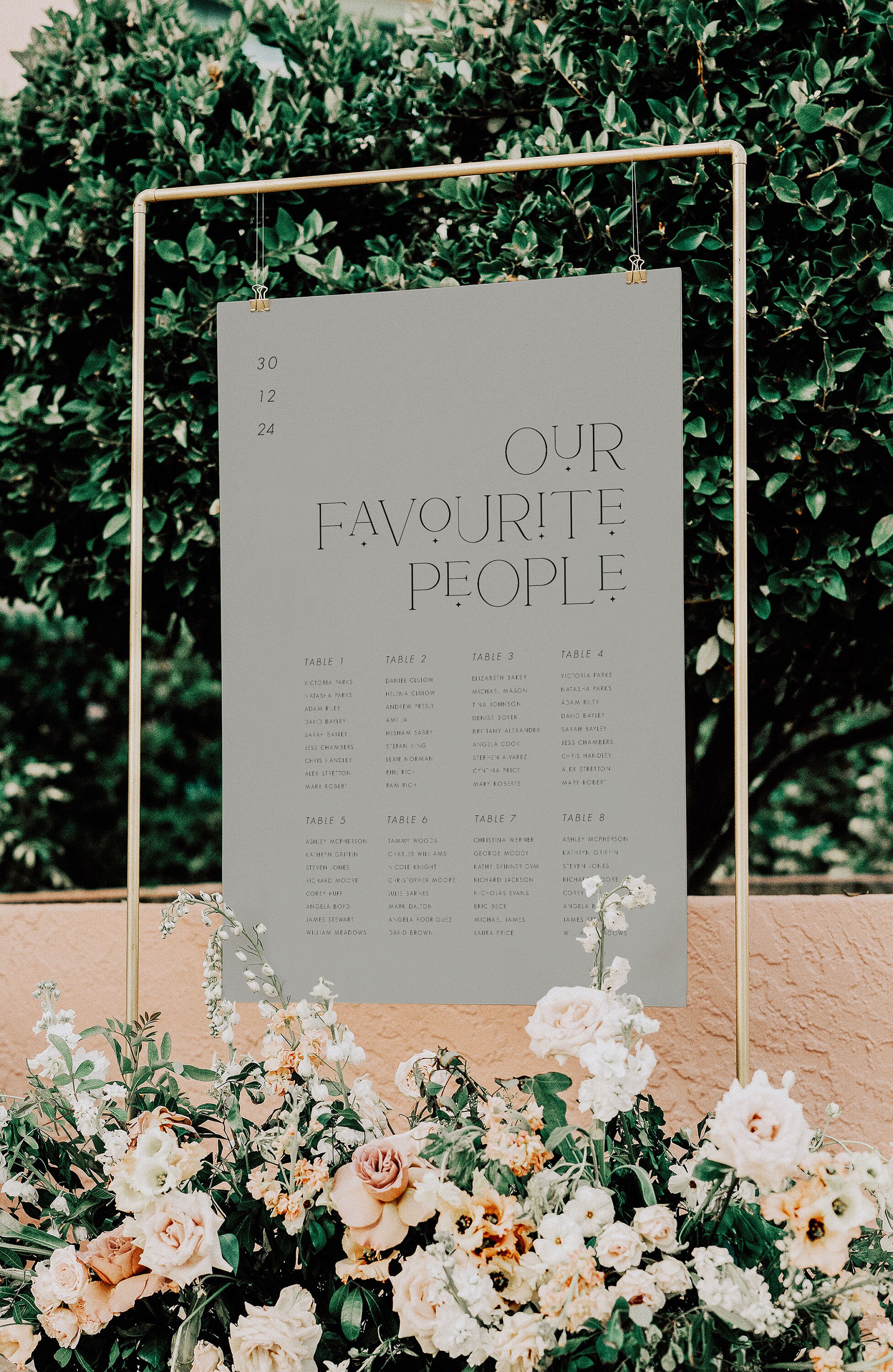 Contemporary Wedding Table Plan Printable Editable Digital Template ...