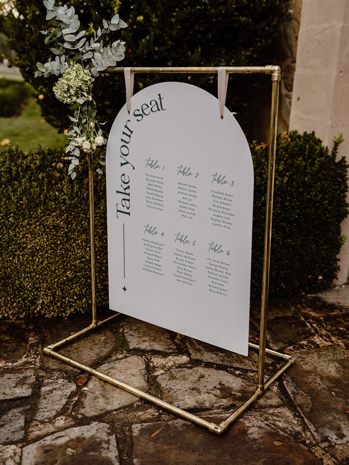 Celestial White Arch Table Plan Printable Editable Digital Template ...