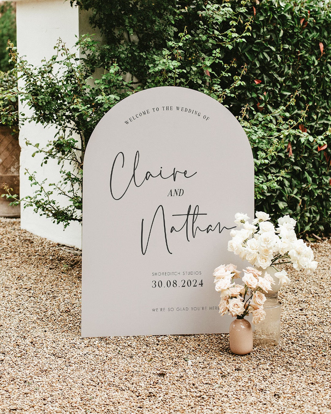 Stone Beige Wedding Welcome Sign Editable Instant Download Digital ...