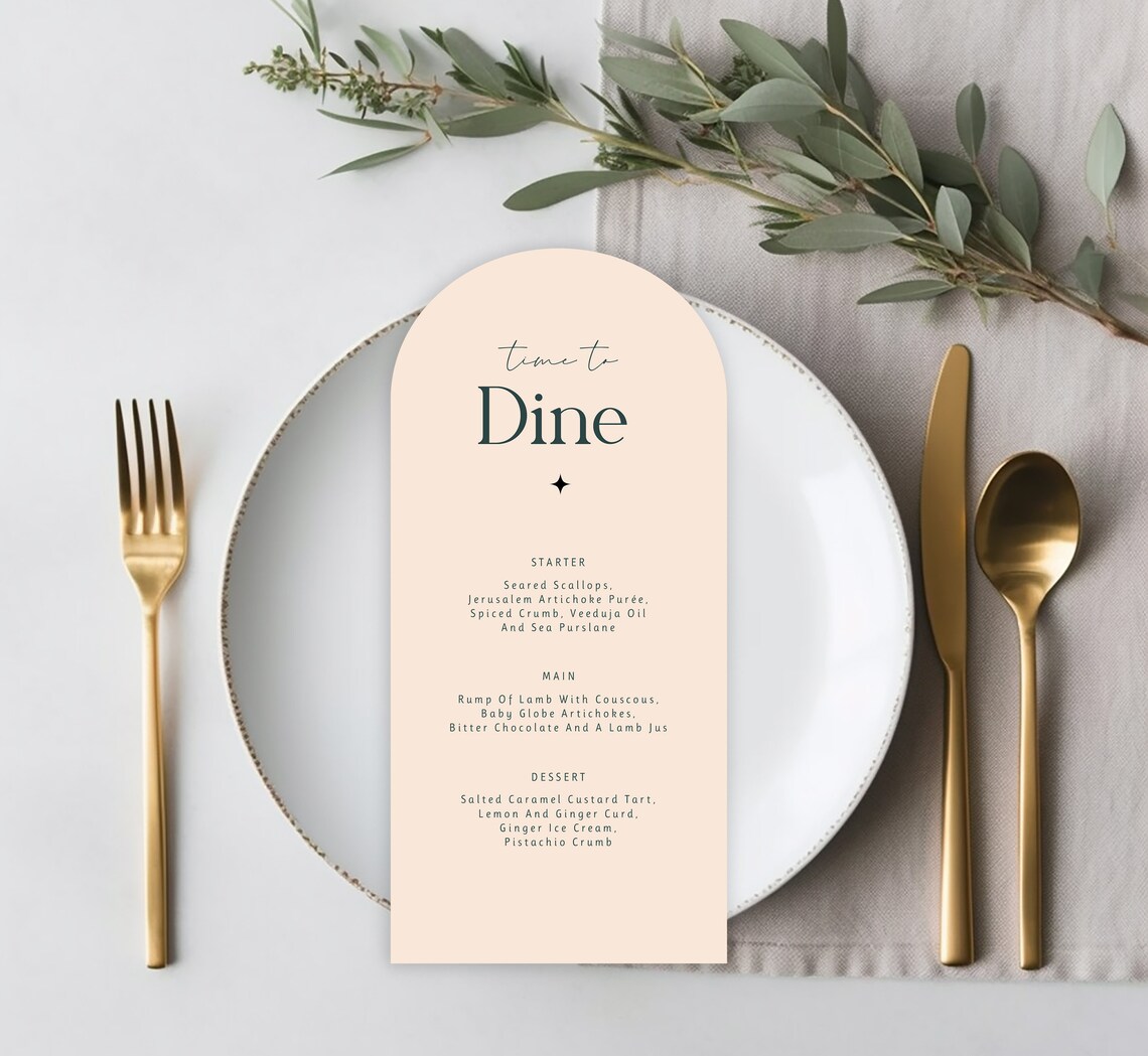 Instant Download Arch Wedding Menu Editable Corjl Digital Template UK ...