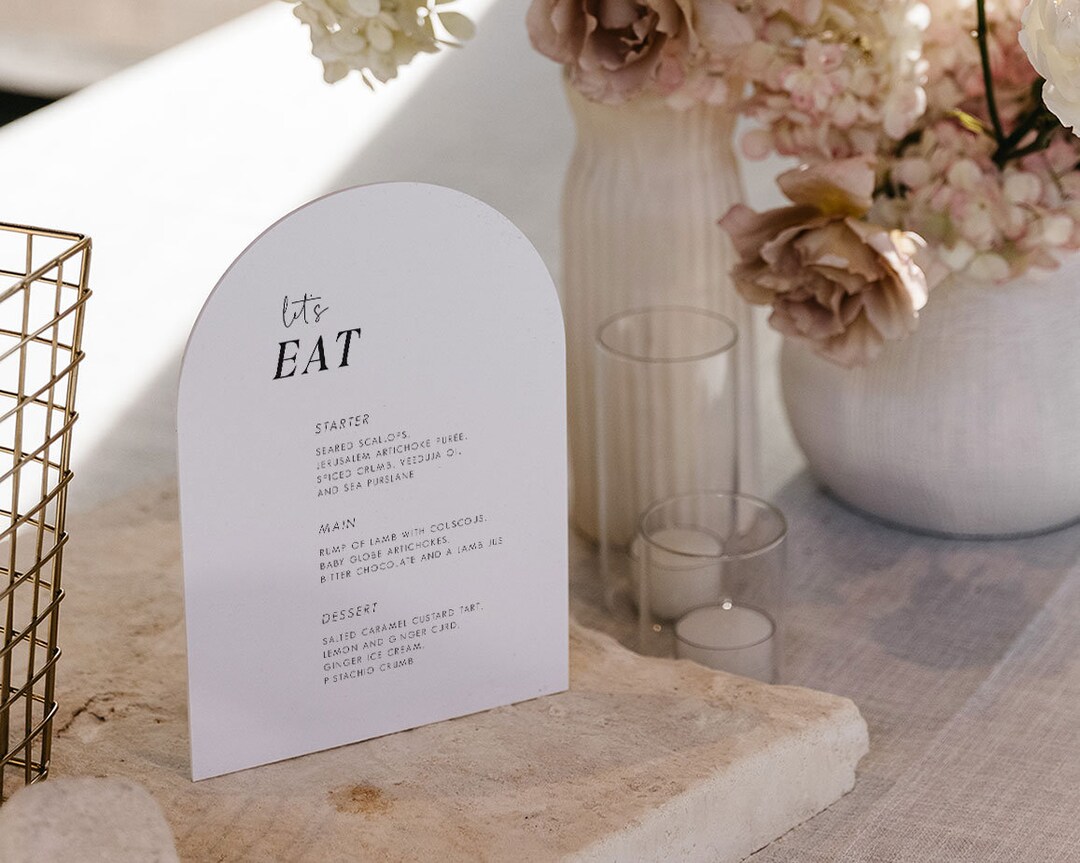 Arch Wedding Menu Instant Download Editable Corjl Digital Template UK ...