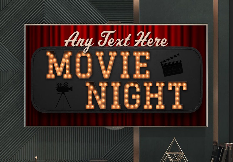 Personalised MOVIE NIGHT Tv Light Signs - Frame Art Tv - Instant ...