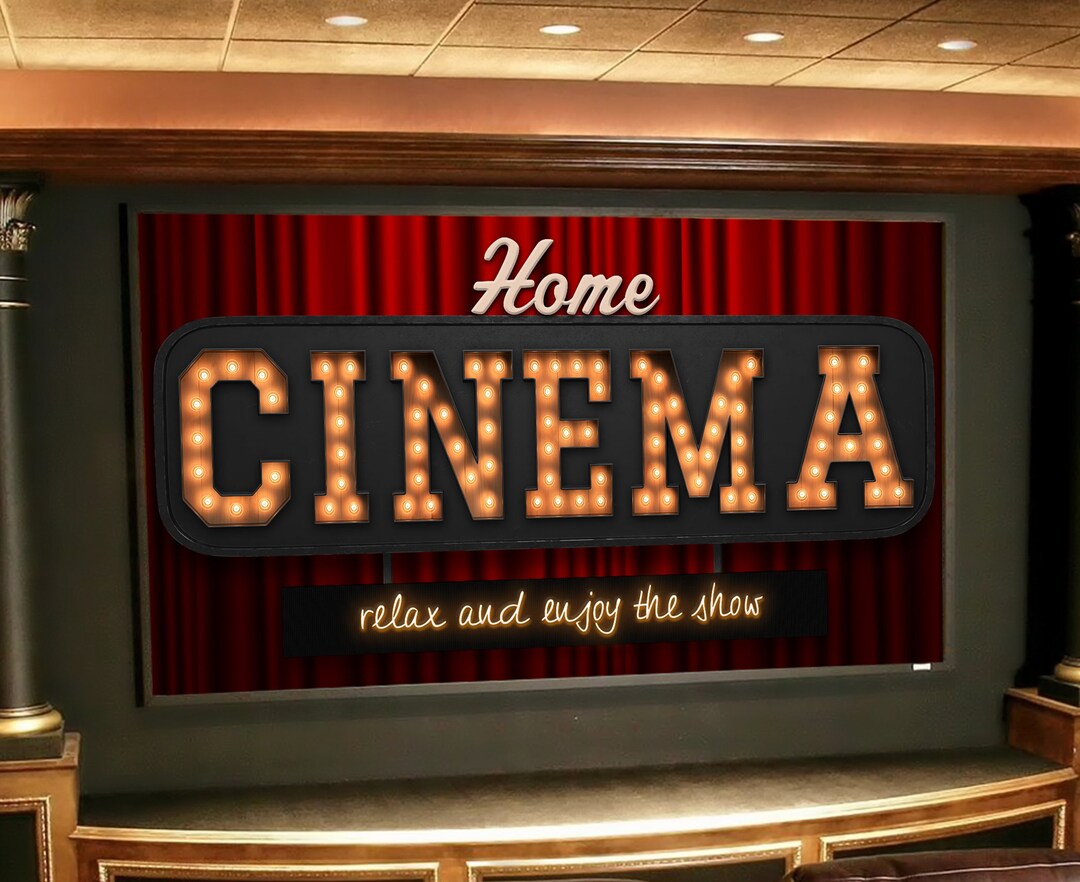 CINEMA Sign for Displaying on a Projector/tv - 5 VERSIONS - Instant ...