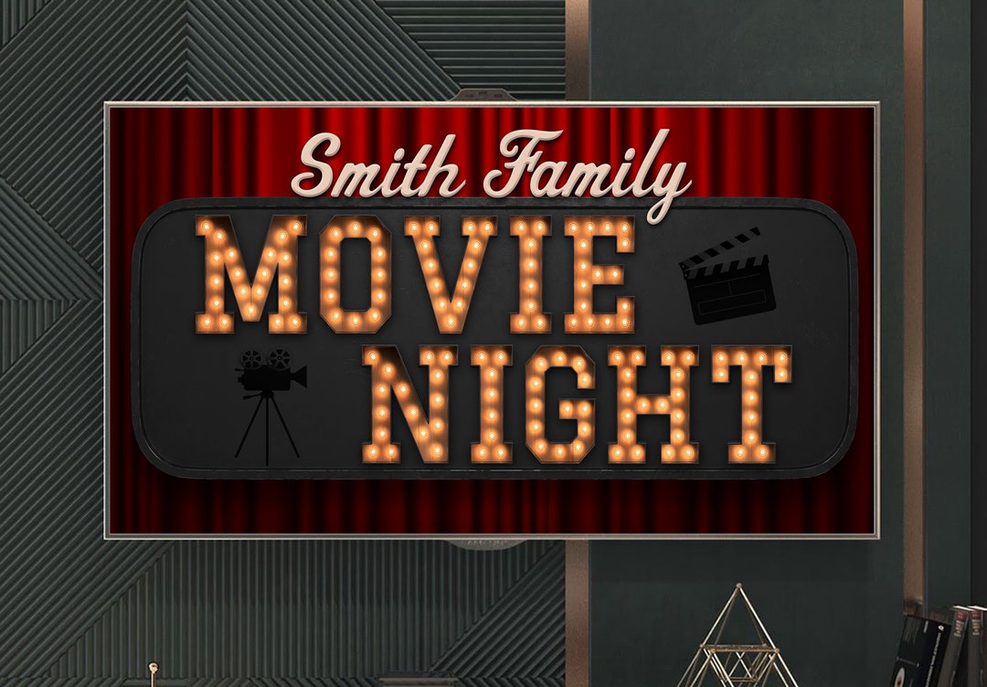 Personalised MOVIE NIGHT Tv Light Signs - Frame Art Tv - Instant ...