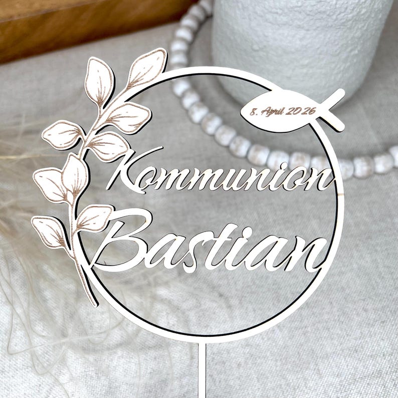 Cake Topper for First Communion, Confirmation, Baptism, or First ...