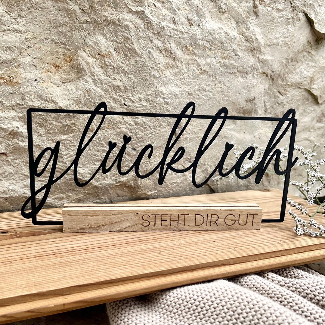 Lettering I Wooden Stand I Happy Looks Good on You I Wooden Lettering I ...