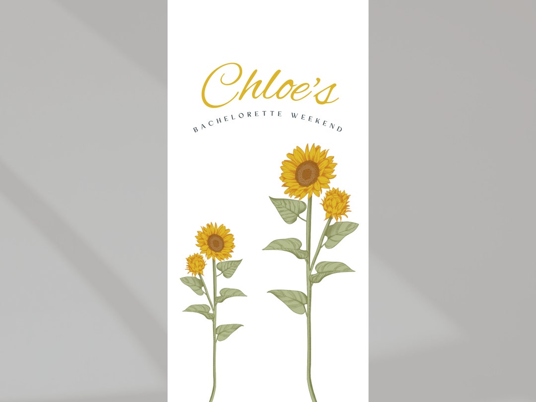 Minimalist Sunflower Backdrop, Bachelorette Backdrop, Event Backdrop ...