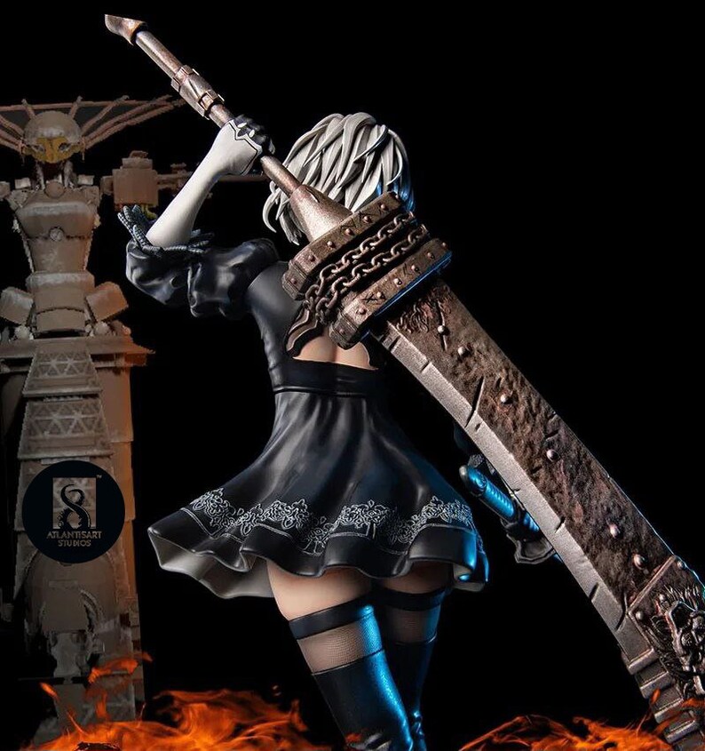 2B Automata Girl Figure ,diorama,hand Painted, Collectible Figure ...