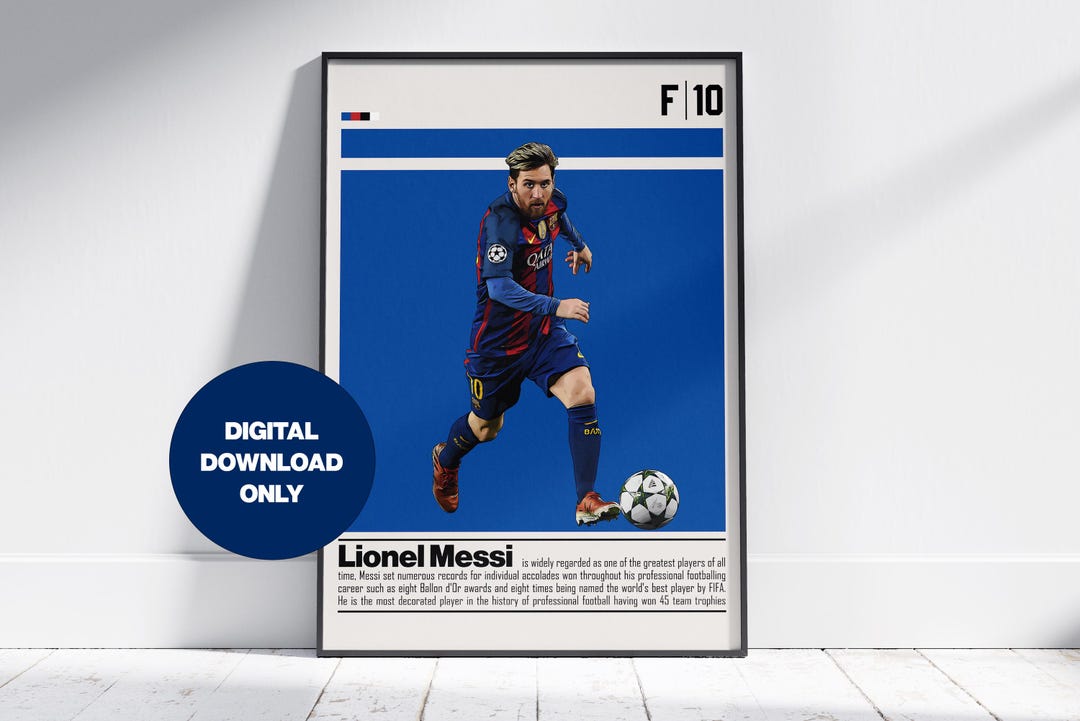 Lionel Messi Poster Digital Download | Printable Wall Art for Soccer ...