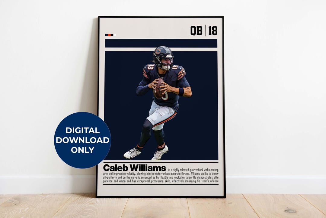 Caleb Williams Digital Poster for Sports Fan Wall Art for Football Fans ...
