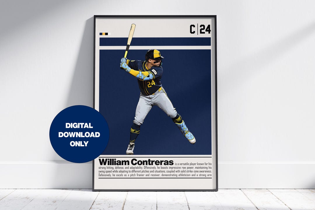 William Contreras Digital Poster for Sports Fan Wall Art for Baseball ...