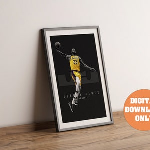 Minimalist Lebron James Basketball Poster Digital Download | Printable ...