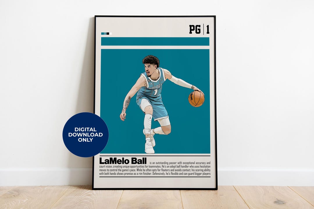 Lamelo Ball Digital Poster for Sports Fan Wall Art for Basketball Fans ...