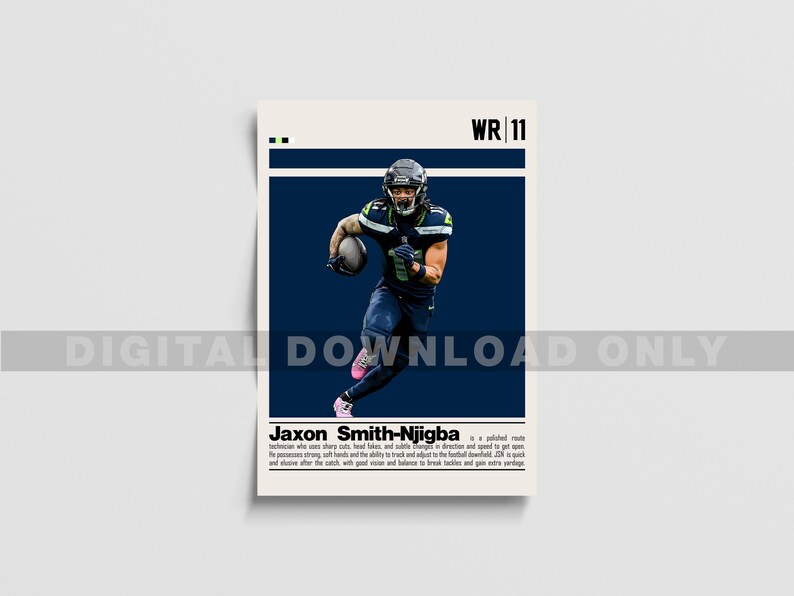 Sam Darnold Jaxon Smith-njigba Digital Poster for Sports Fan Wall Art ...