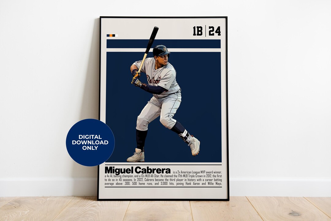 Miguel Cabrera Digital Poster for Sports Fan Wall Art for Baseball Fans ...