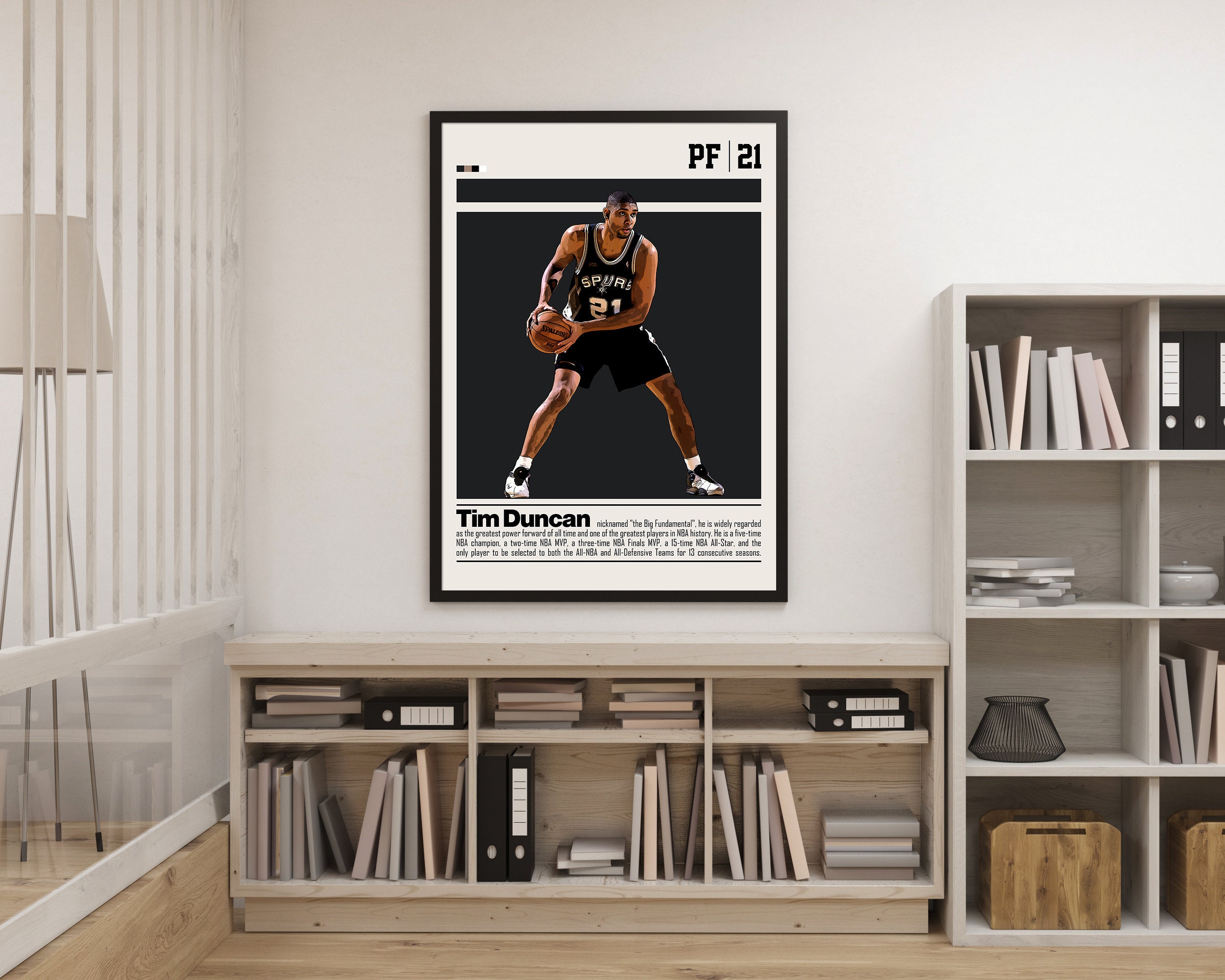 Tim Duncan Digital Poster for Sports Fan Wall Art for Basketball Fans ...