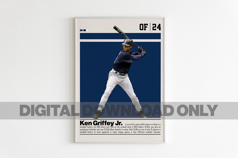 Ken Griffey Jr. Digital Poster for Sports Fan Wall Art for Baseball ...