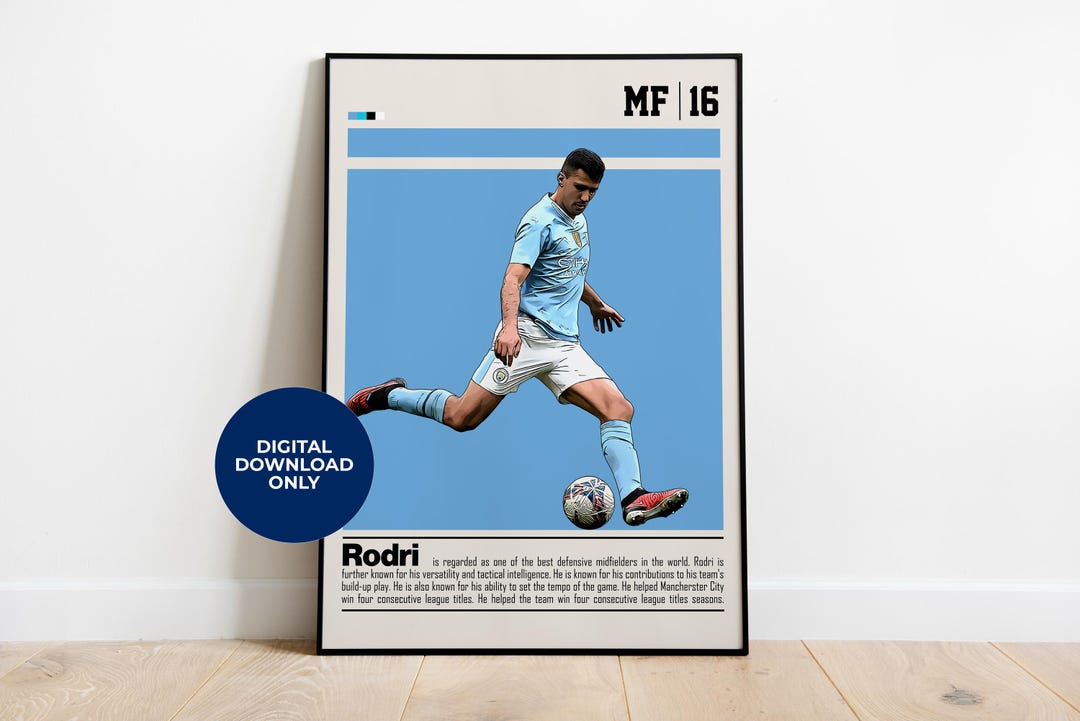 Rodri Digital Poster for Sports Fan Wall Art for Soccer Fans Modern ...