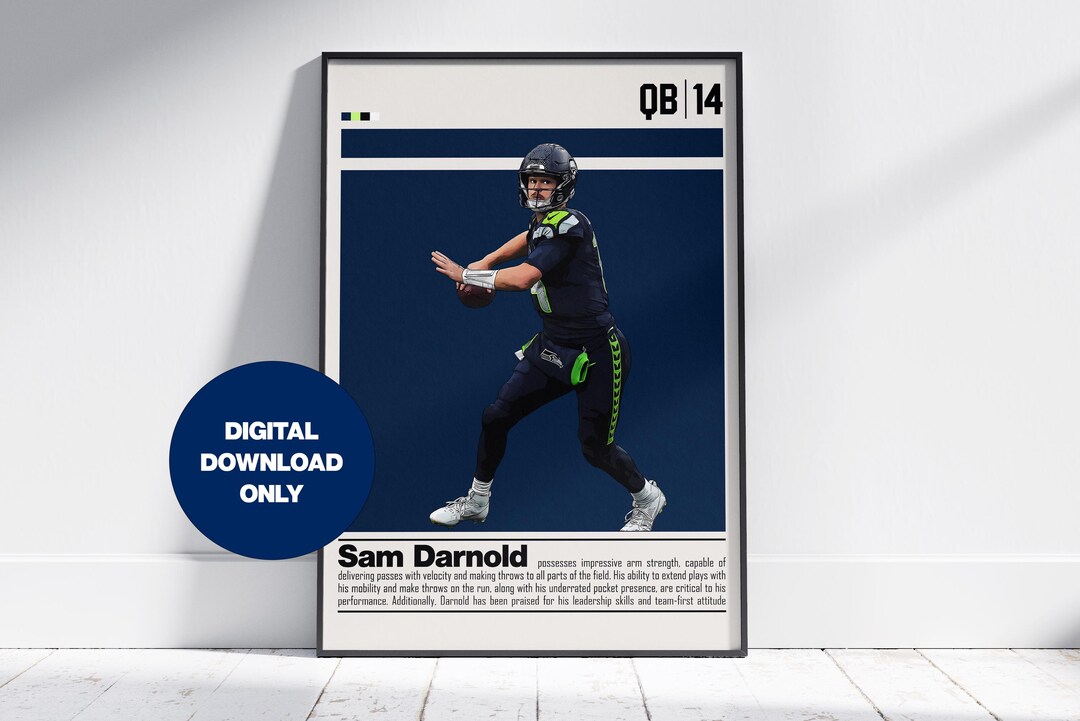 Sam Darnold Digital Poster for Sports Fan Wall Art for Football Fans ...
