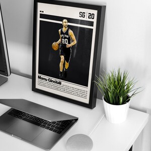 Manu Ginobili Digital Poster for Sports Fan Wall Art for Basketball ...