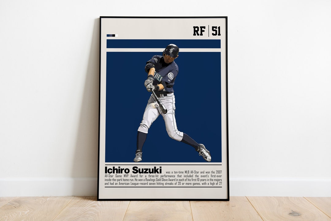 Ichiro Suzuki Digital Poster for Sports Fan Wall Art for Baseball Fans ...