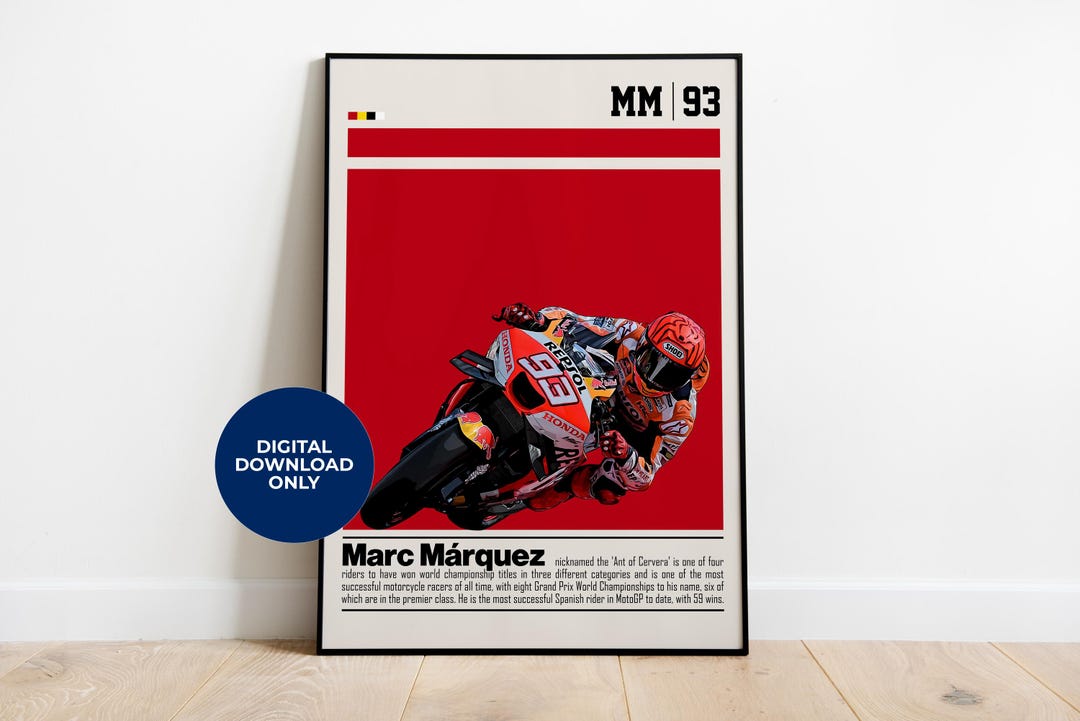 Marc Marquez Poster Digital Download | Printable Wall Art for Motogp ...