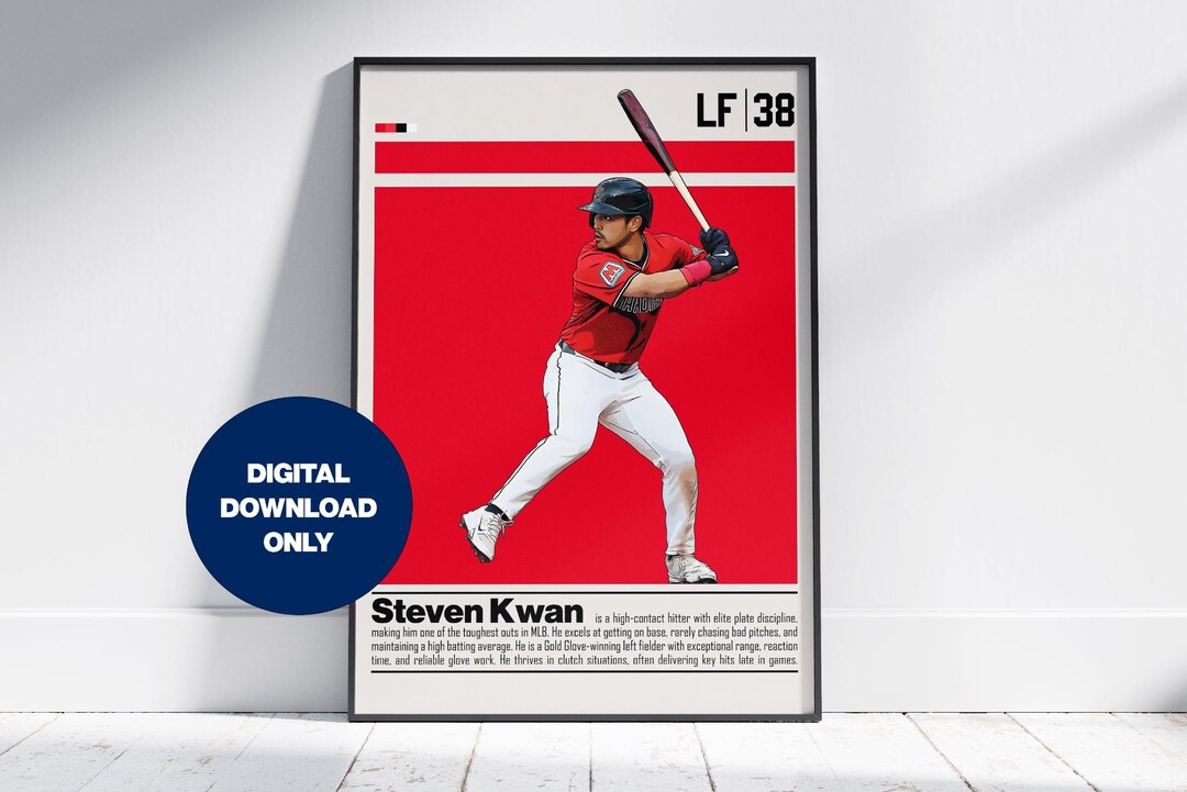 Steven Kwan Digital Poster for Sports Fan Wall Art for Baseball Fans ...