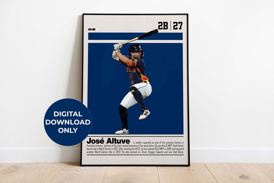 Jose Altuve Poster Digital Download | Printable Wall Art for Baseball ...
