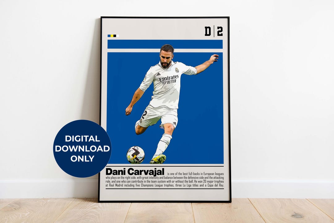 Dani Carvajal Digital Poster for Sports Fan Wall Art for Soccer Fans ...